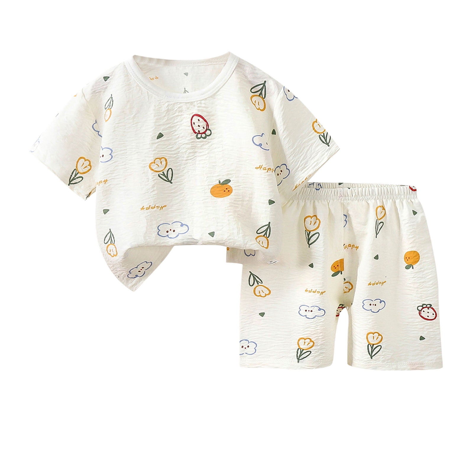 Stamzod Spring Summer 1-7 Years Unisex Baby Boy Outfit Cute Cartoons Printed Short Sleeve ...