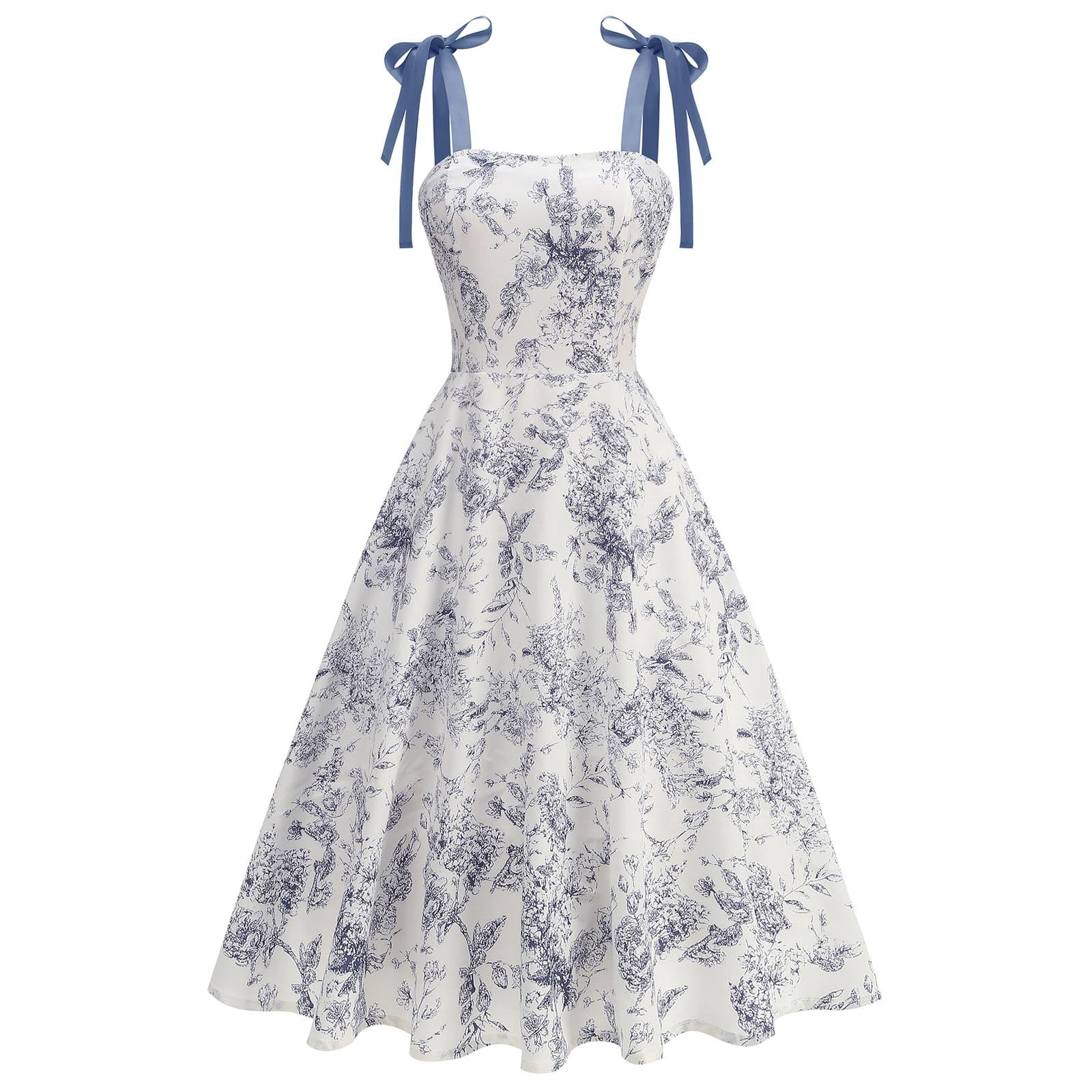 Stamzod Summer Dresses for Women 2025 Square Neck Sleeveless A-Line ...