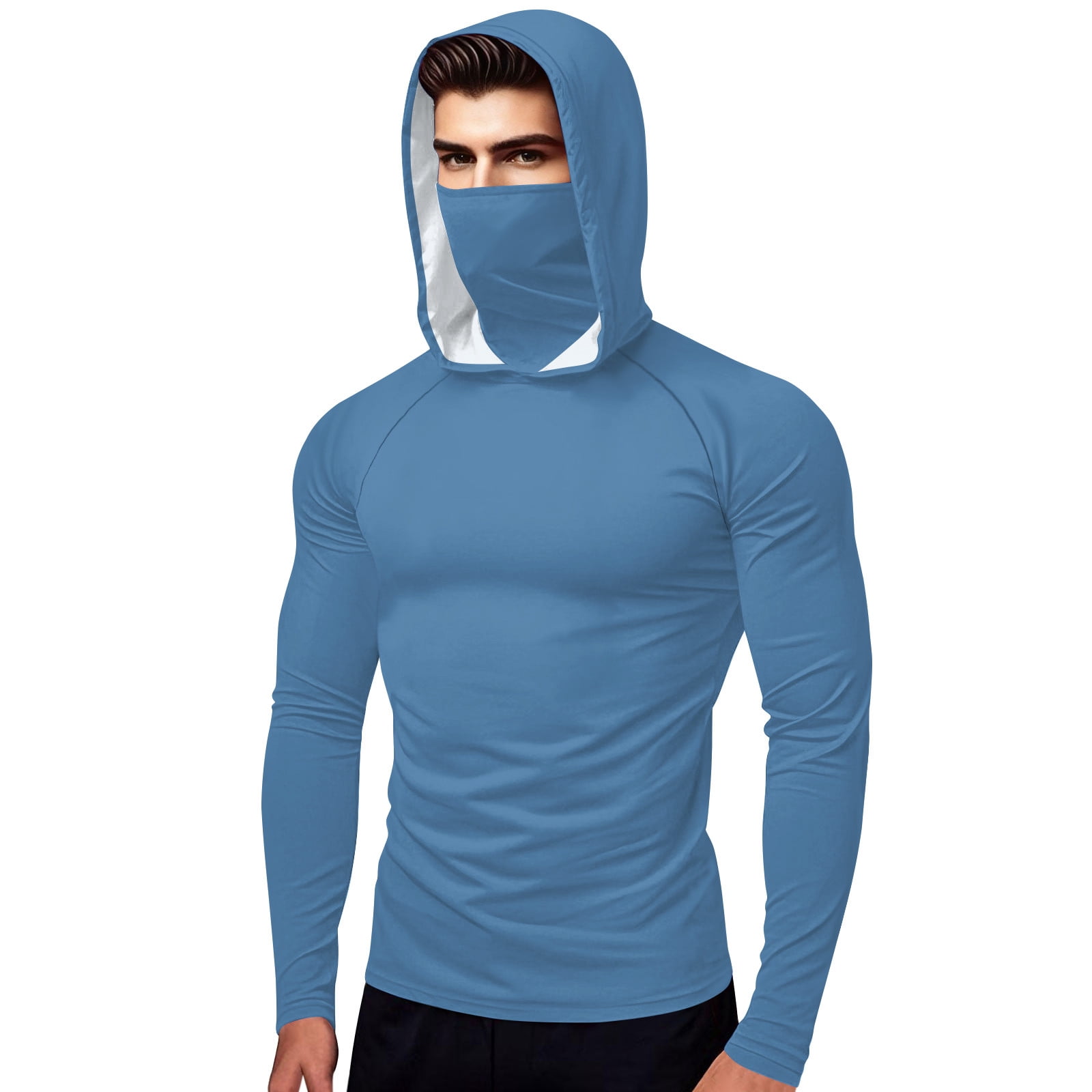 Stamzod Summer Rash Guard for Men Fshion Solid Color Long Sleeve ...