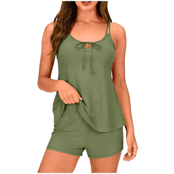 Stamzod Tankini Swimsuits for Women Cut Out Tummy Control Bathing Suits ...