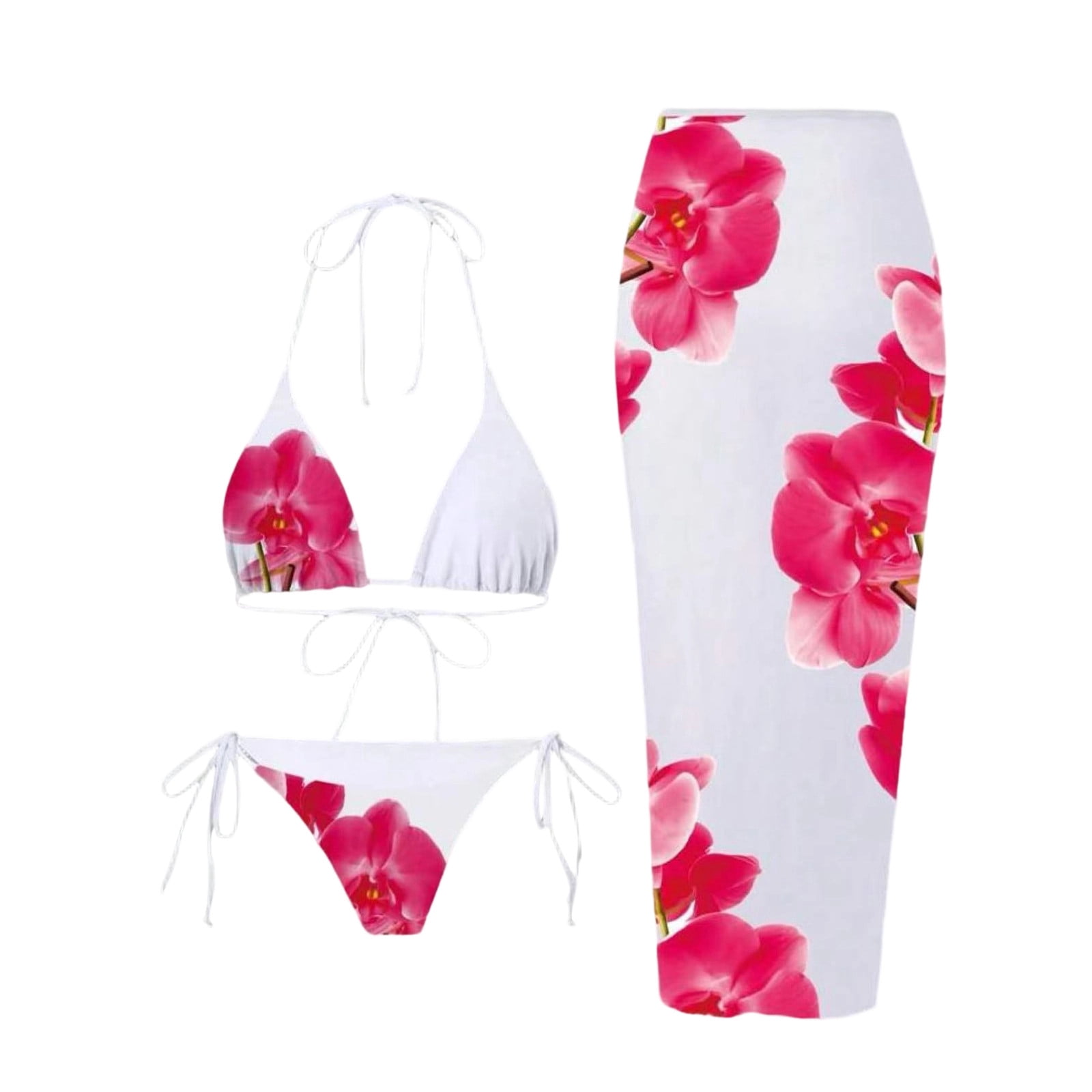 Stamzod Three Pieces Swimsuits for Women String Bikini with Matching ...