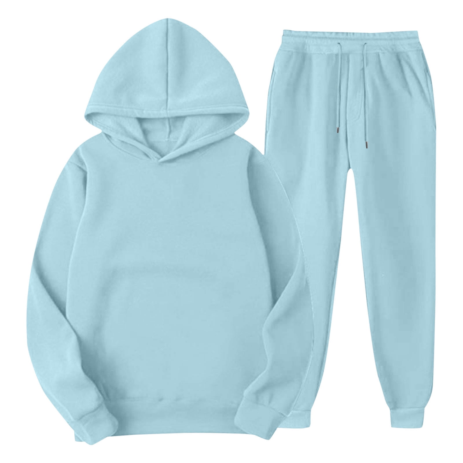 Stamzod Women's Athletic Clothing Sets Long Sleeve Plain Hoodie Casual ...