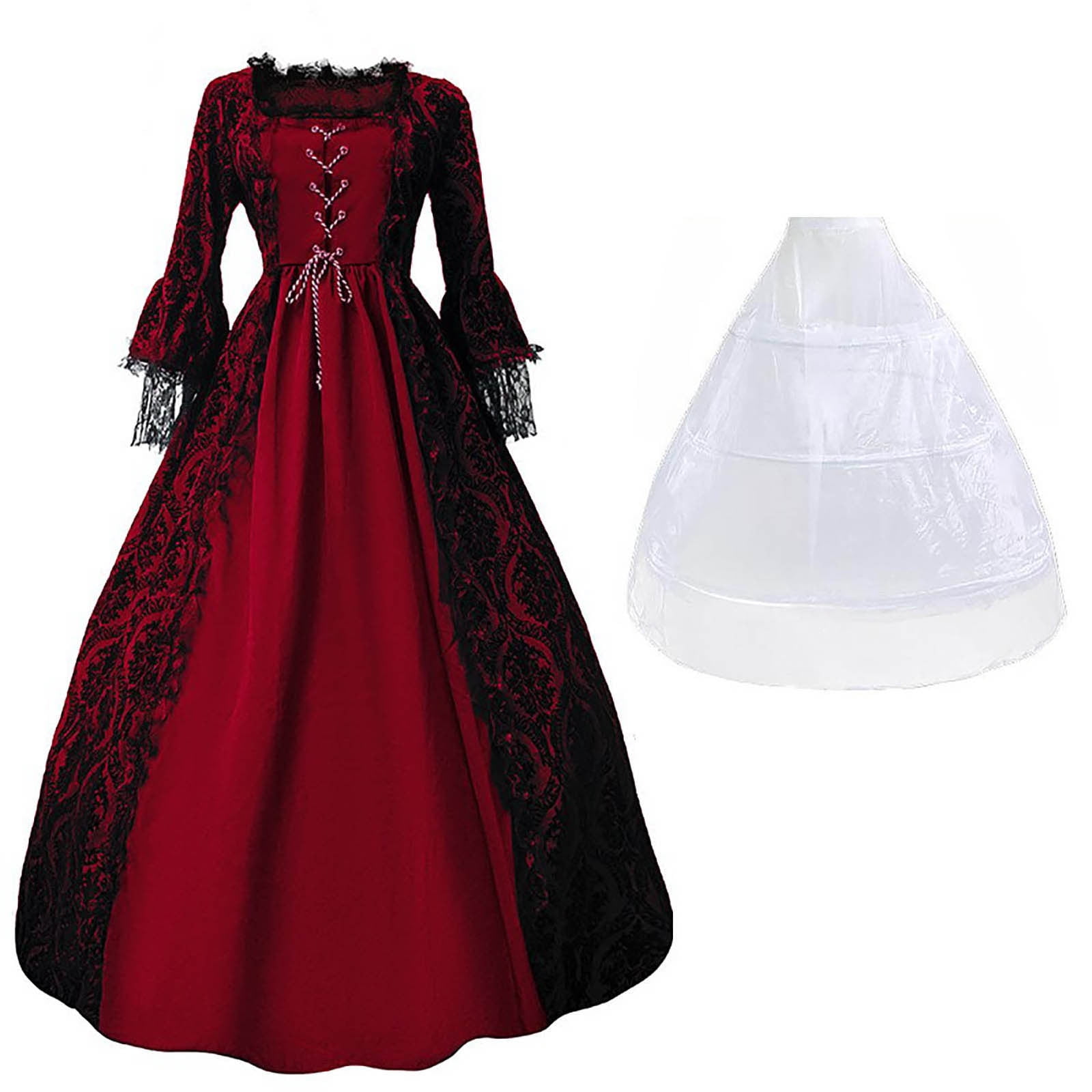 Stamzod Women's Renaissance Dresses Halloween Costume Medieval Vintage ...