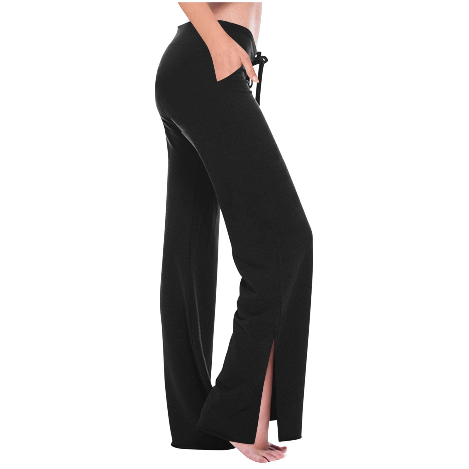 Stamzod Yoga Pants with Tummy Control, High-Waisted and Wide Leg ...
