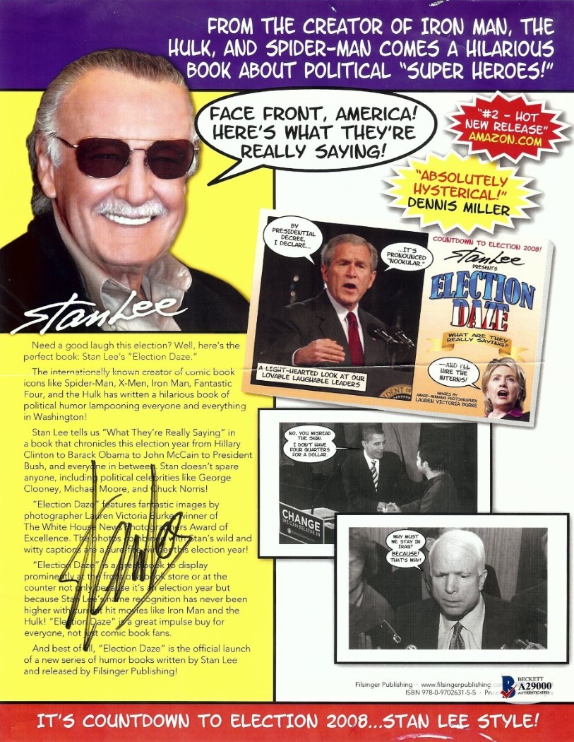 Stan Lee Signed Autographed 8.5x11 Magazine Ad Marvel Creator PSA ...