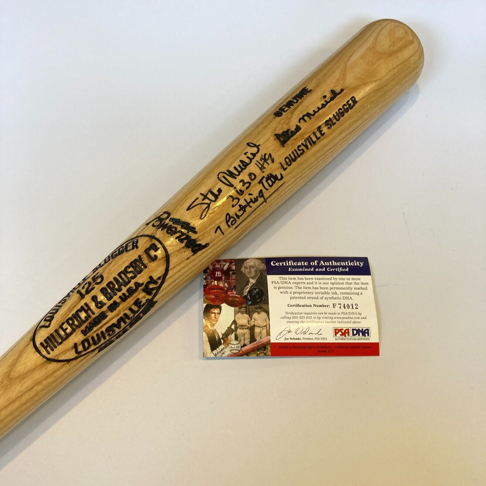 Stan Musial "3630 Hits 7 Batting Titles" Signed Game Model Bat PSA DNA ...