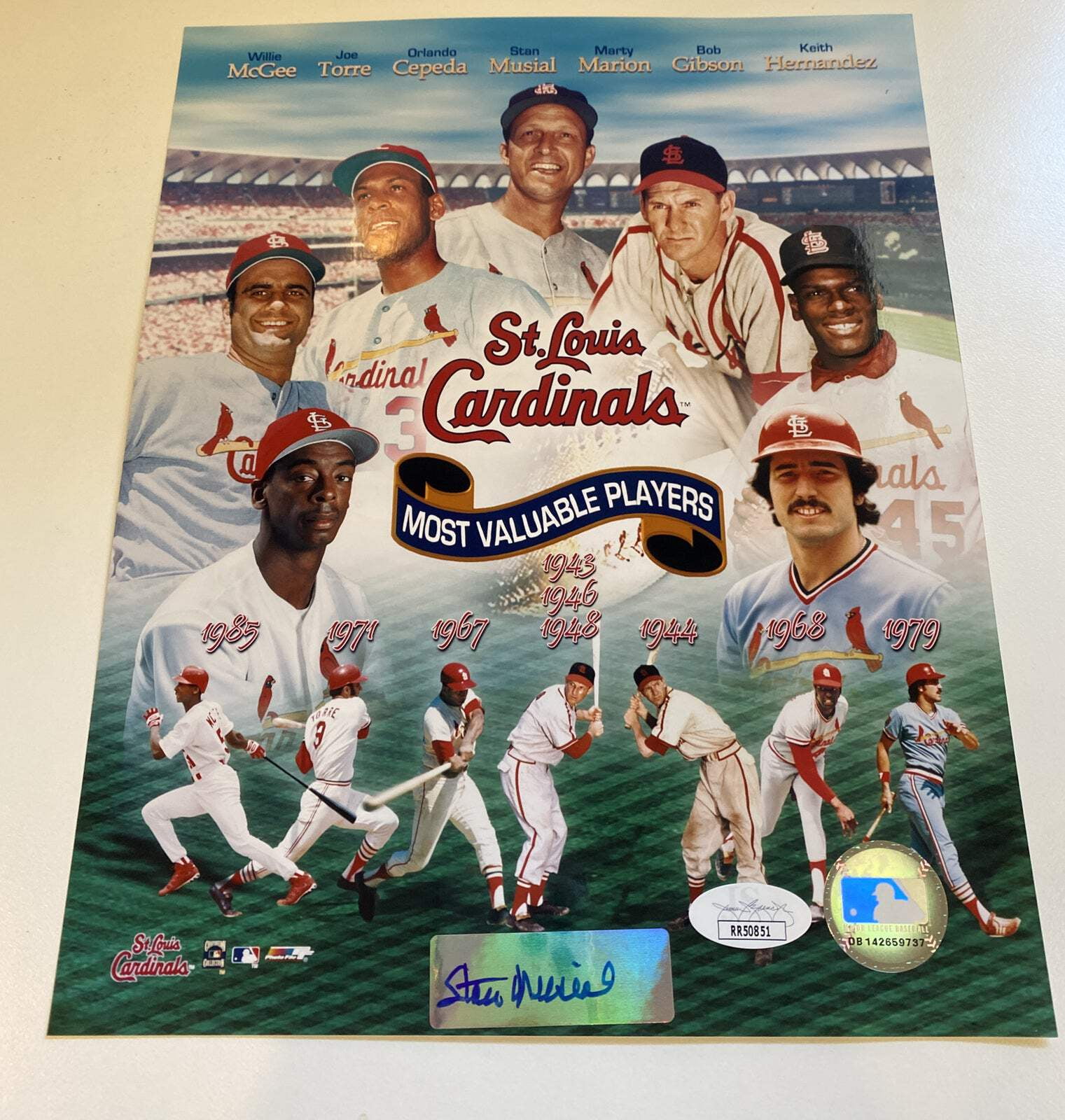 Stan Musial Signed Autographed St. Louis Cardinals MVP Players 8X10 ...