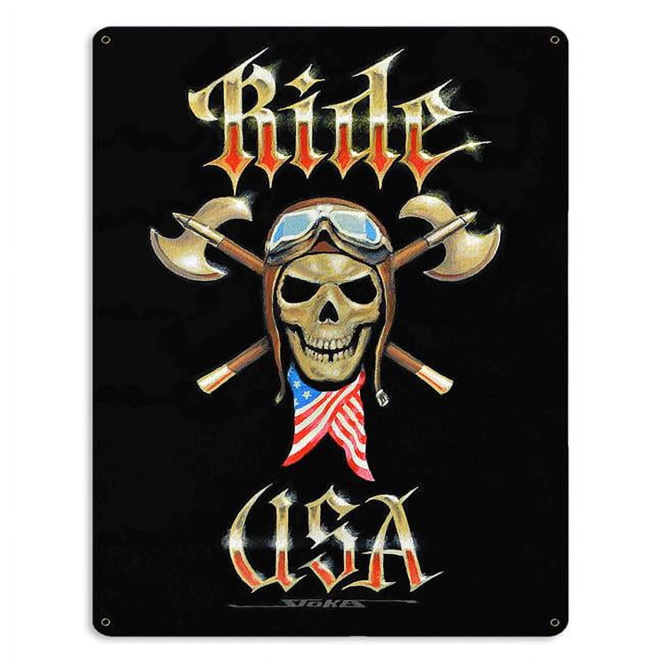 Stan Stokes Signs STK197 15 x 12 in. Ride Usa Satin Metal Sign ...