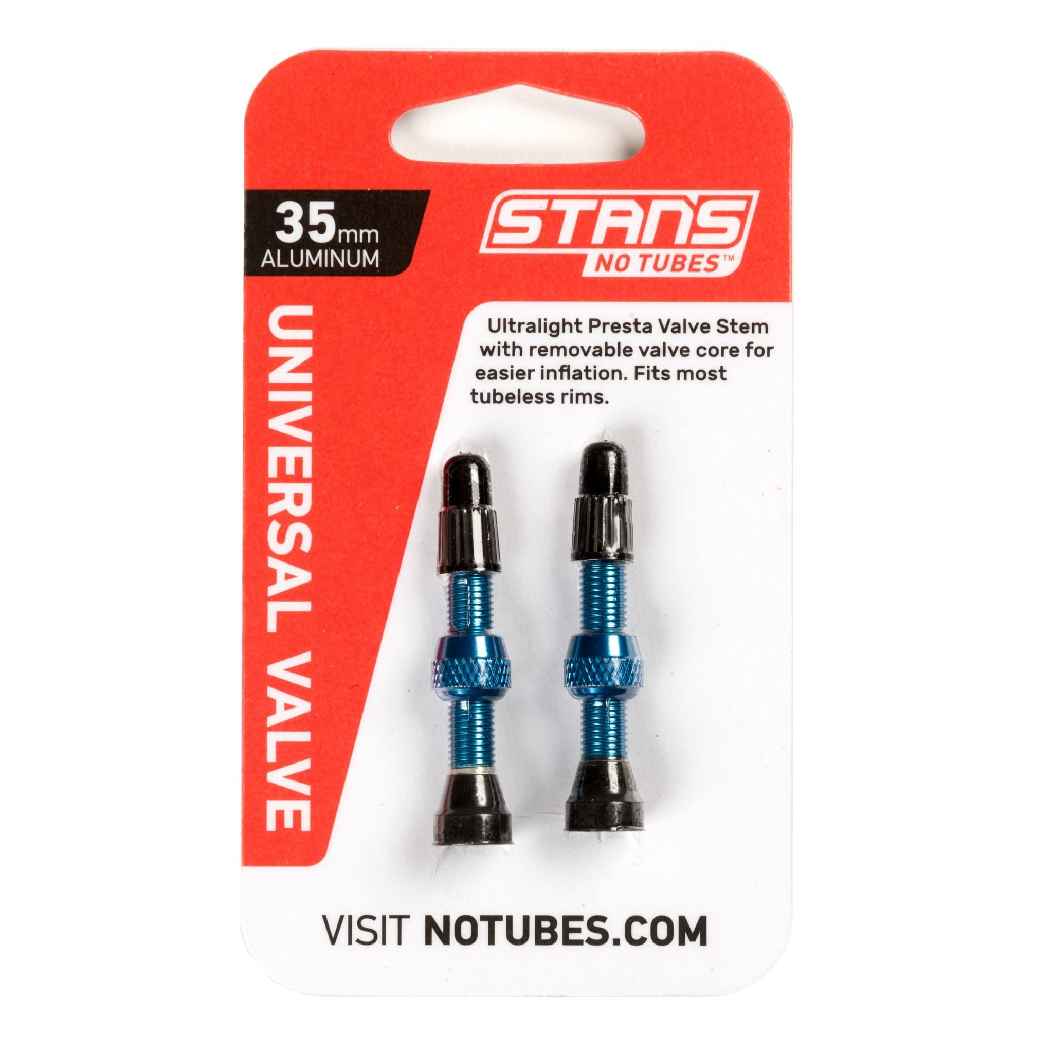 Stan's NoTubes Alloy Tubeless Valve Stem - Pair 35mm Blue - Walmart.com