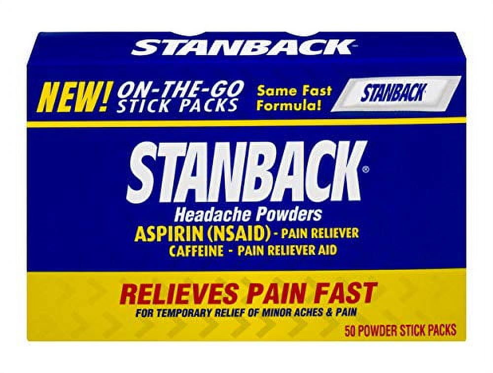 Stanback Medicine for Headache Relief, Pain Reliever Powders, 50 Count ...
