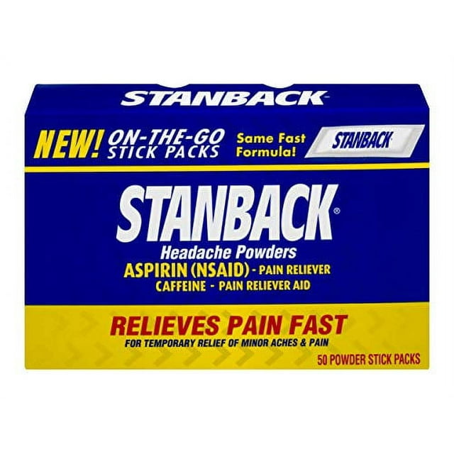 Stanback Medicine for Headache Relief, Pain Reliever Powders, 50 Count ...