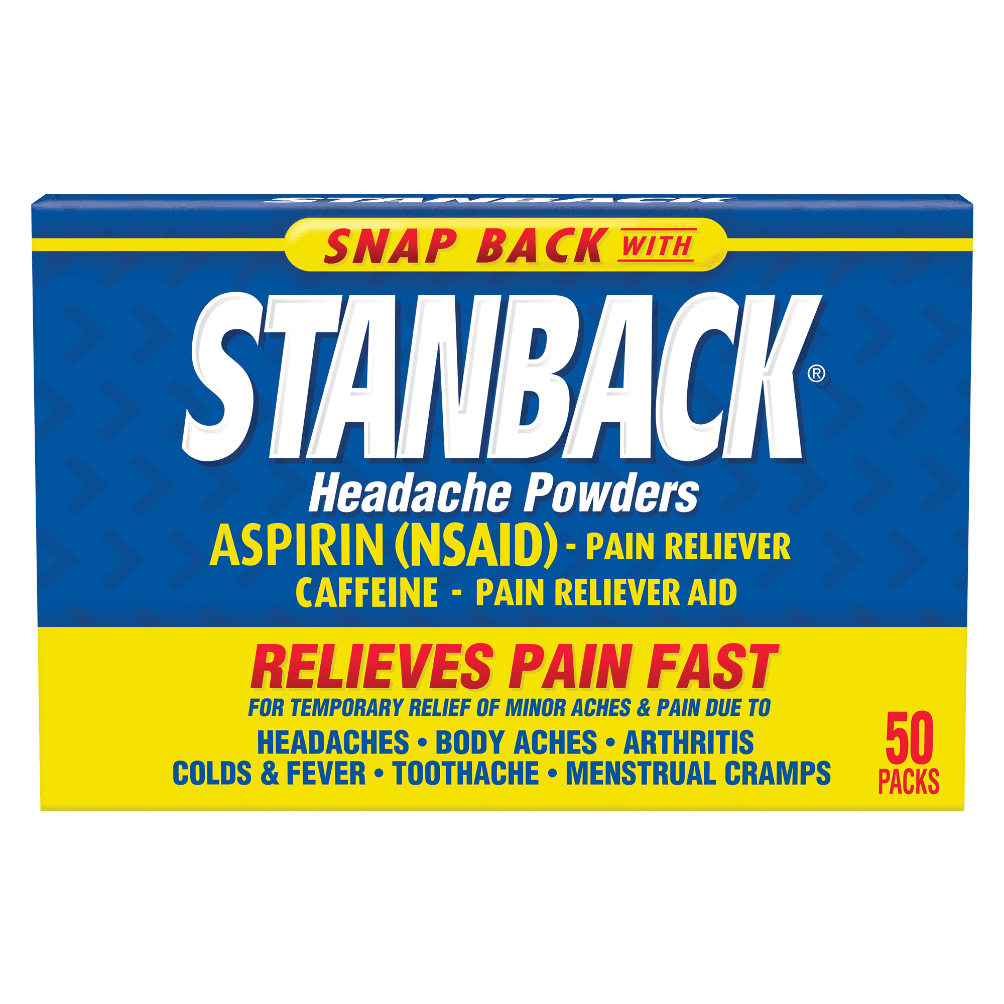 Stanback Adult Medicine Pain Reliever - Headache Powders, 50 Each ...