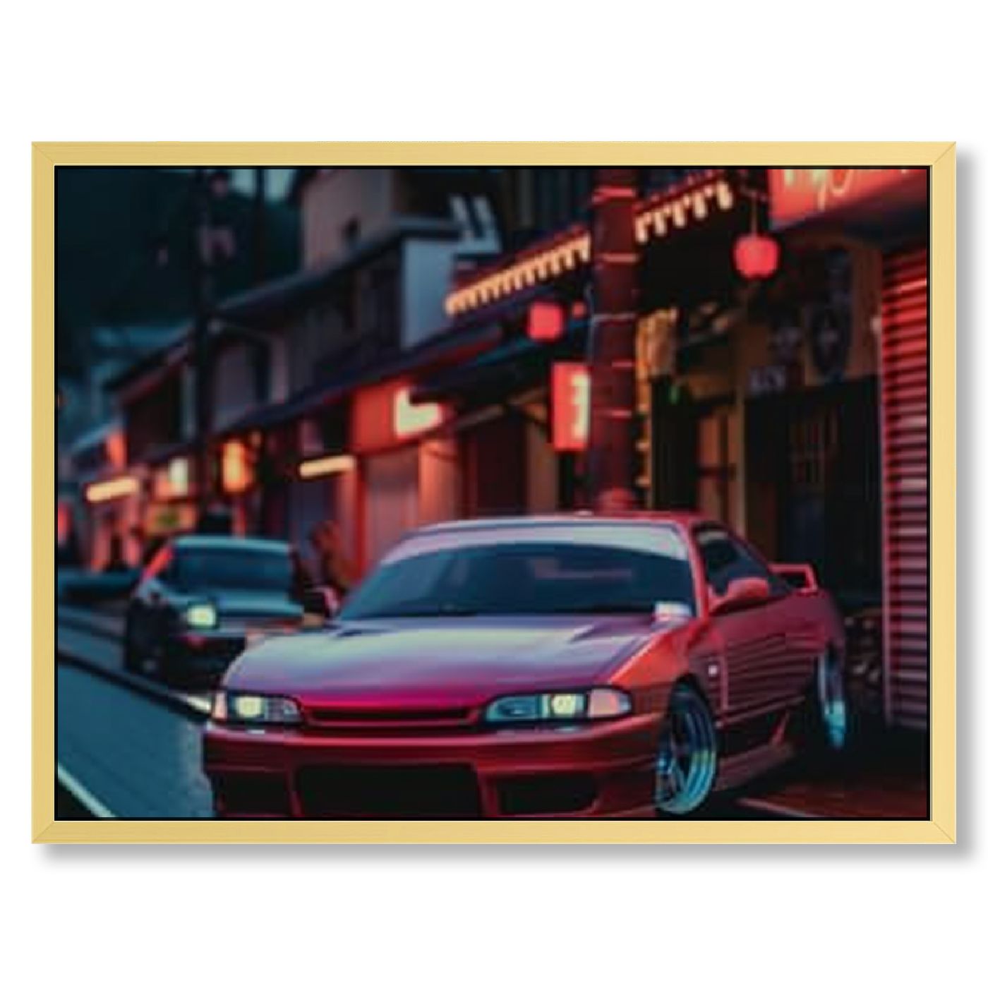 Stance Car Artwork Japanese Culture JDM Red Poster Canvas Wall Art ...