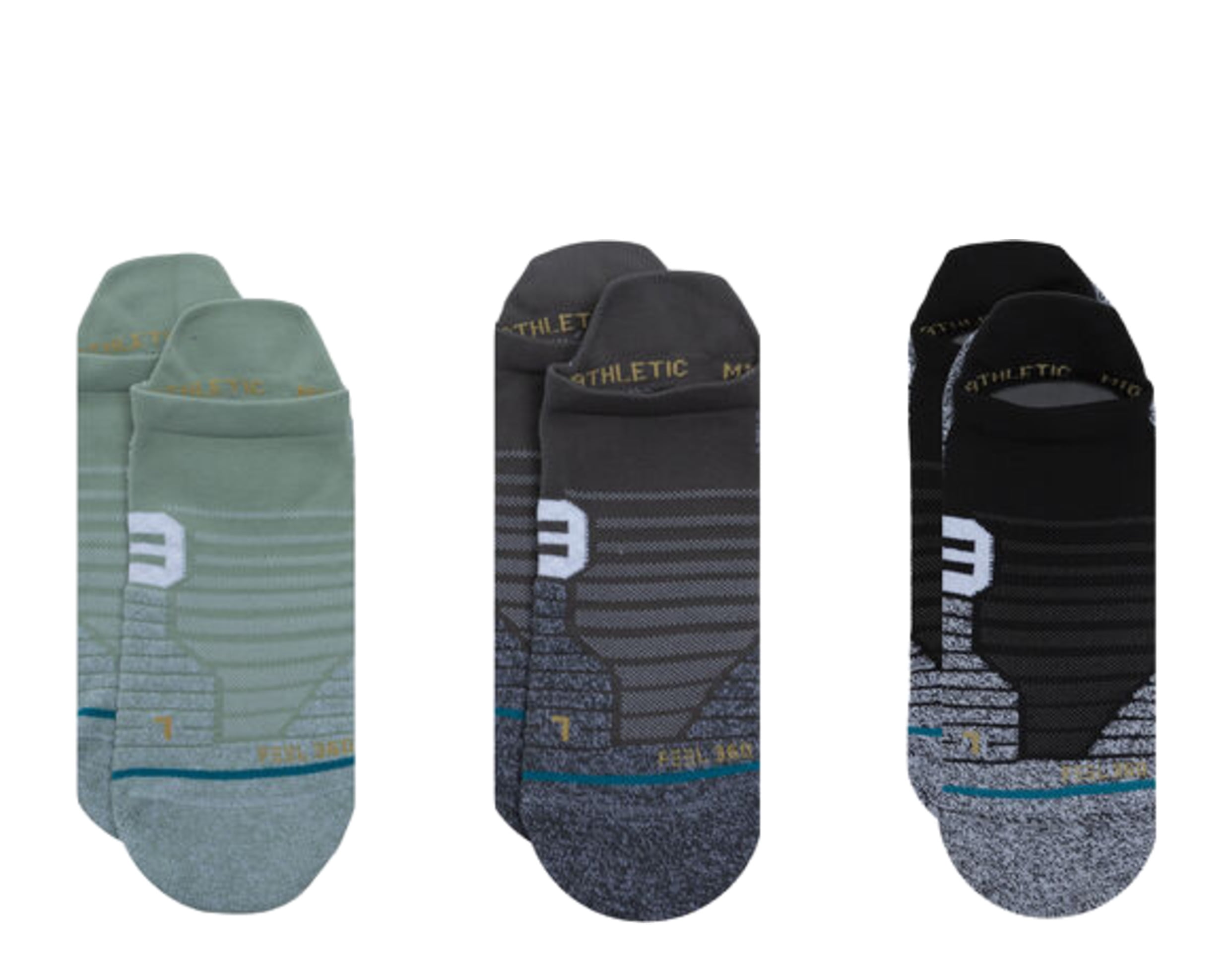 Stance Unisex Versa Tab 3-Pack Athletic Ankle Socks Multicolor (Green ...