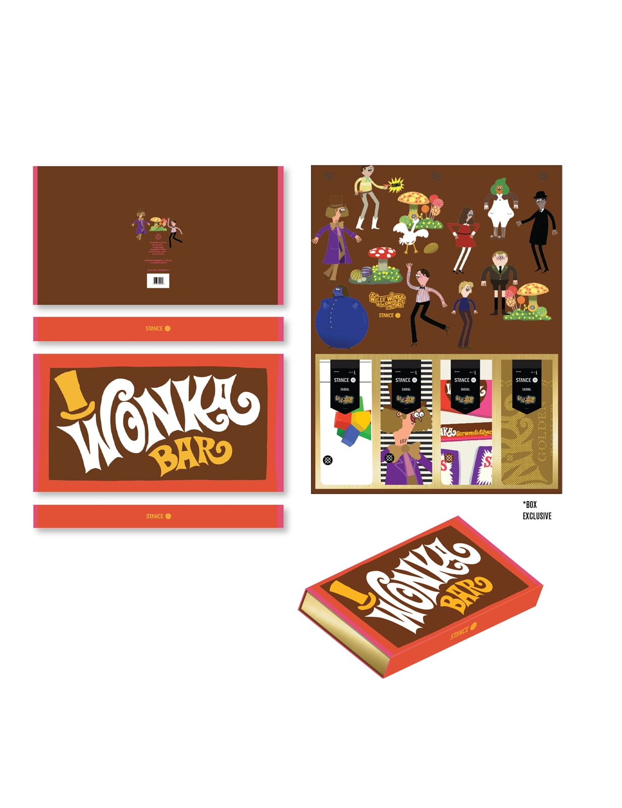 Stance Willy Wonka Willy Wonka Box Set Crew Socks Multi men in size US ...