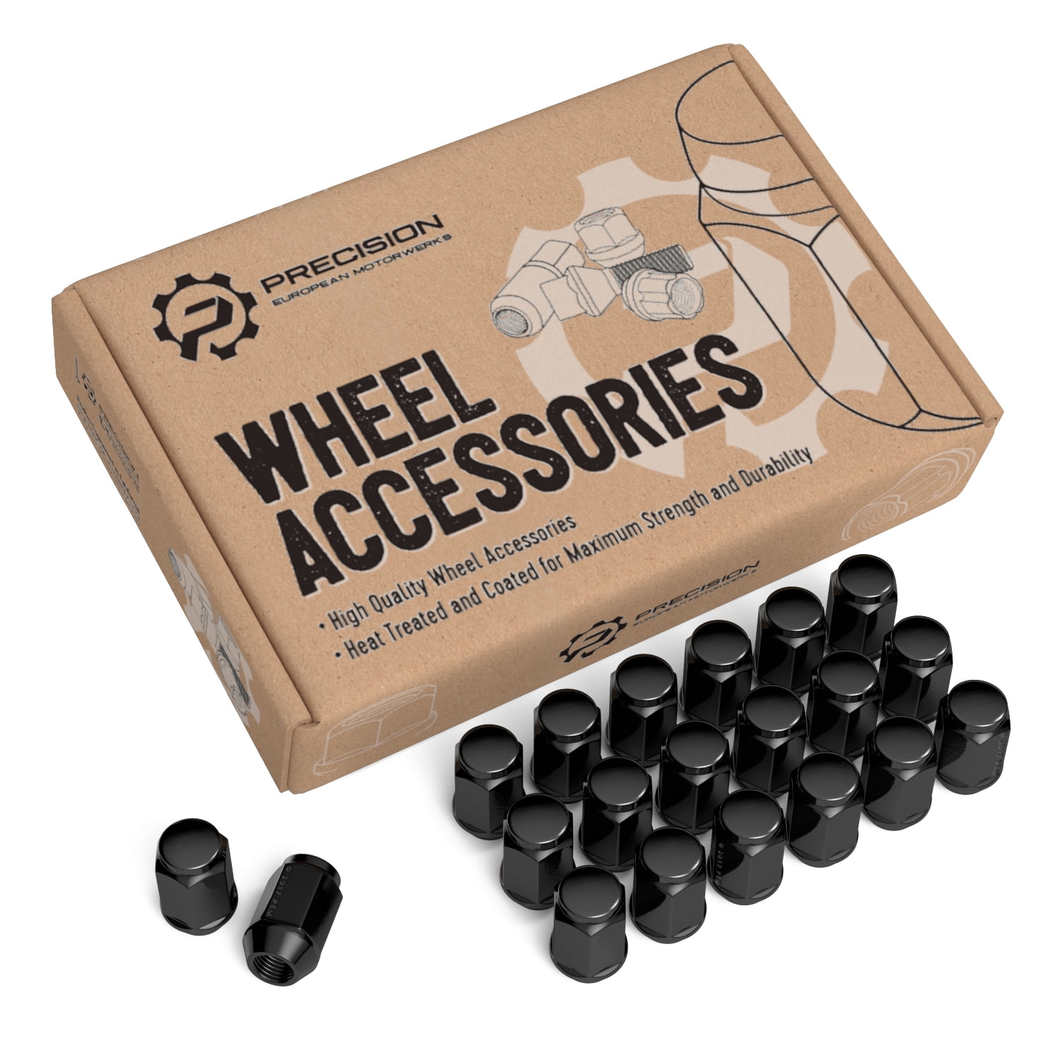 StanceMagic 20pcs 1/2-20 Lug Nuts Bulge Closed End, Cone Acorn Seat, 3/ ...