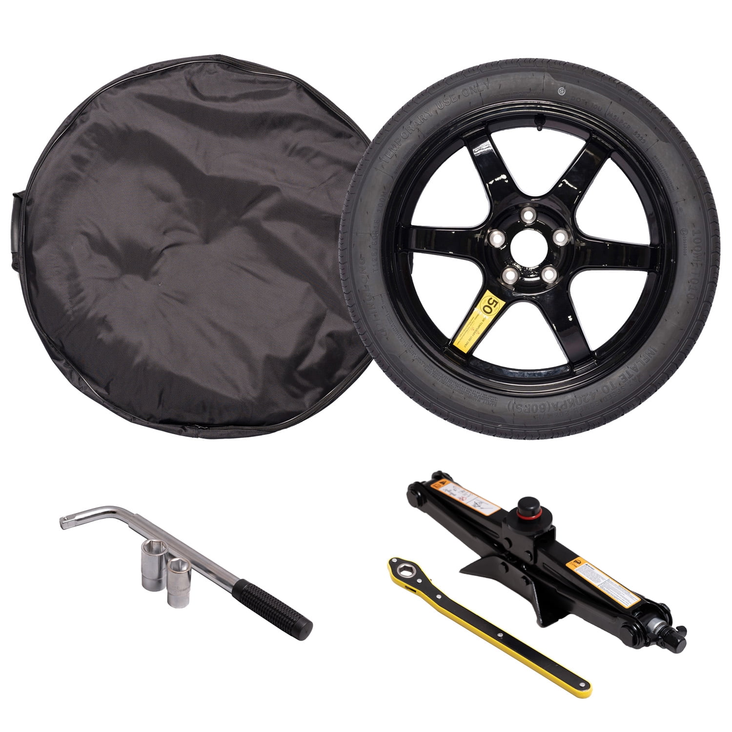StanceMagic Spare Wheel and Tire - 18x4 Wheel, 155/85R18 Tire, Tools ...