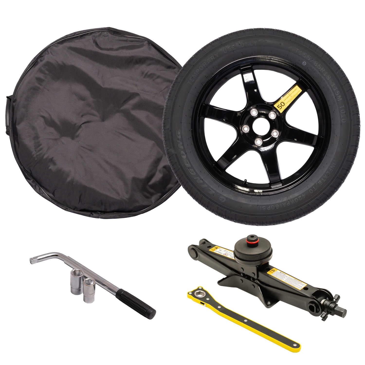 StanceMagic Spare Wheel and Tire - 18x4 Wheel, 155/85R18 Tire, Tools ...