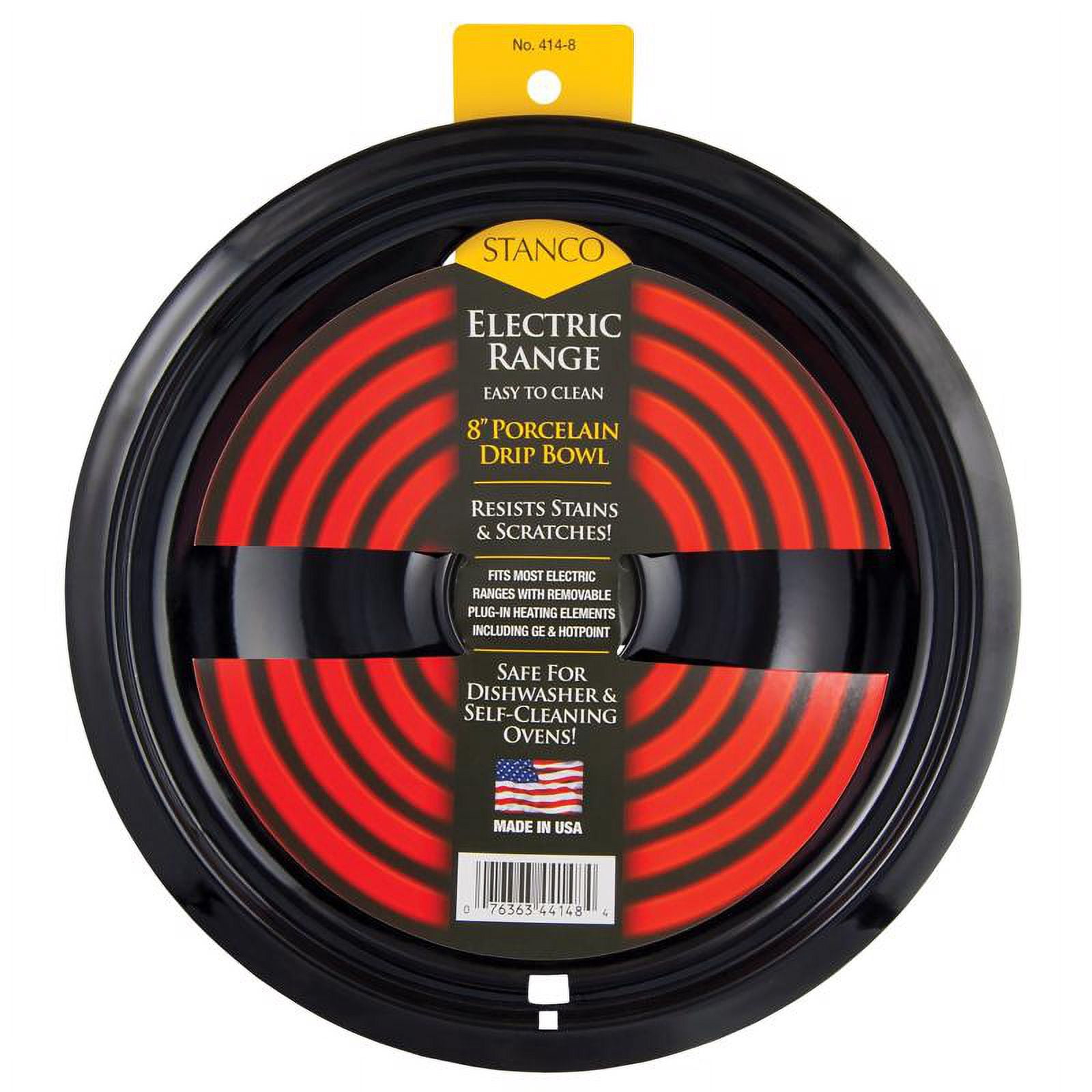 STANCO METAL PROD Electric Range Drip Bowl, Plug-In Element, Black ...