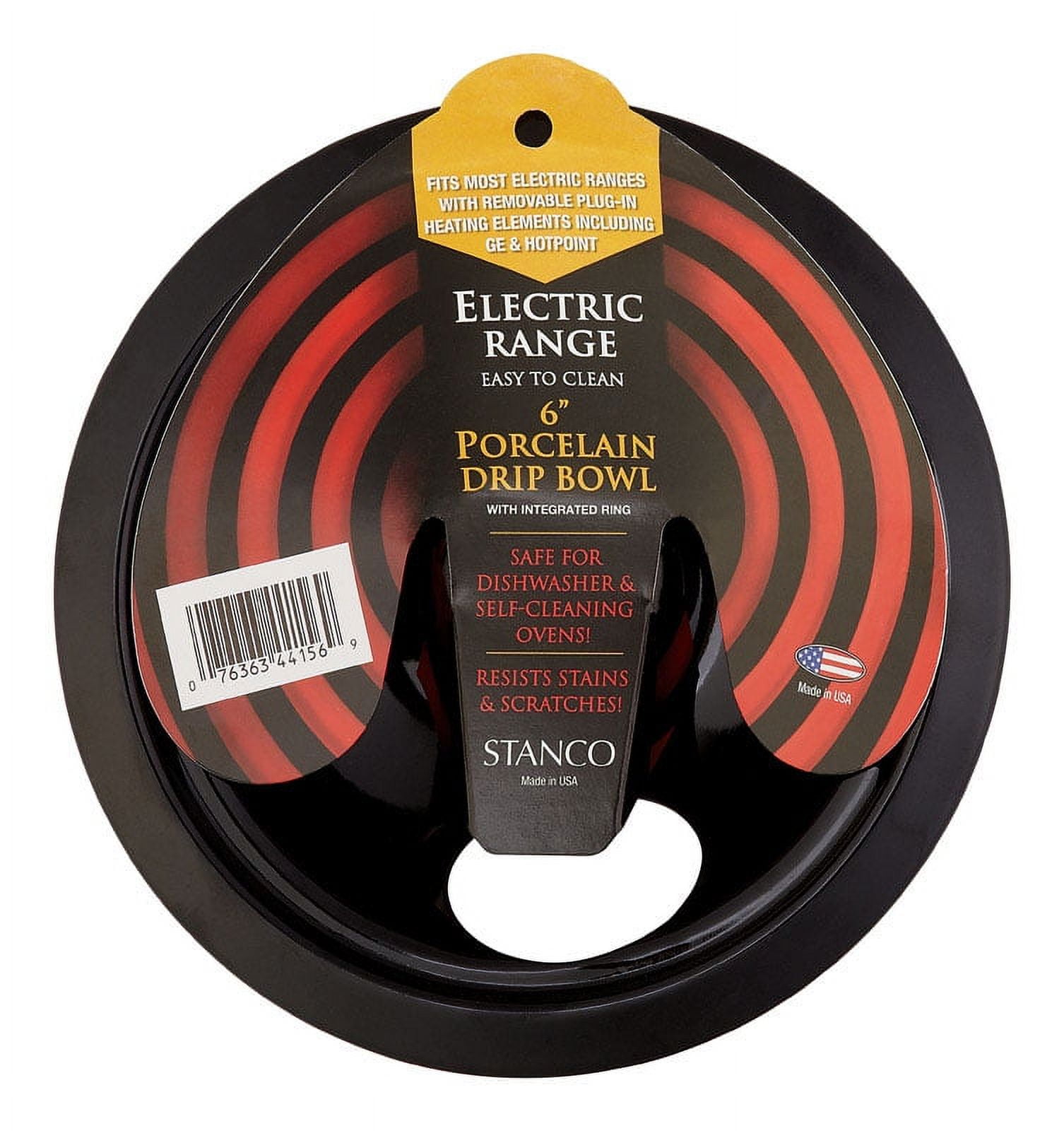 STANCO METAL PROD Electric Range Drip Bowl, Plug-In Element, Black ...