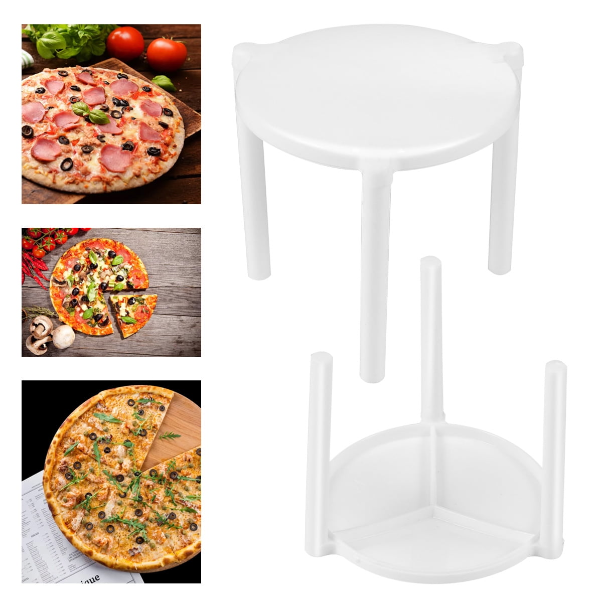 White PP Pizza Stand with Reinforced Strength for Restaurant Use 100pcs ...