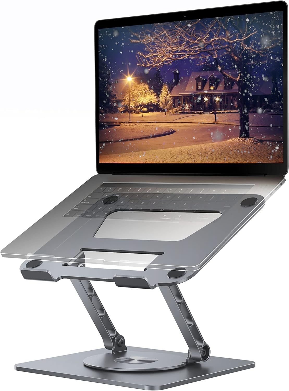 Stand, Adjustable Laptop Holder with 360° Rotating Base, Foldable ...