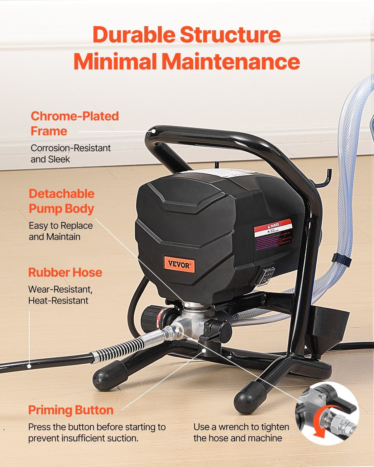 Stand Airless Paint Sprayer Electric Paint Sprayer Machine 650W 3000PSI ...