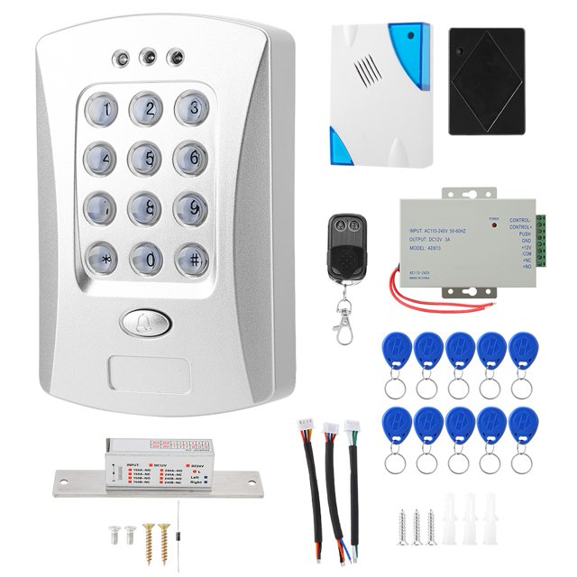 Stand-Alone Door Access Control System Kit with 150KA Lock, Power Supply, and Remote Control ...