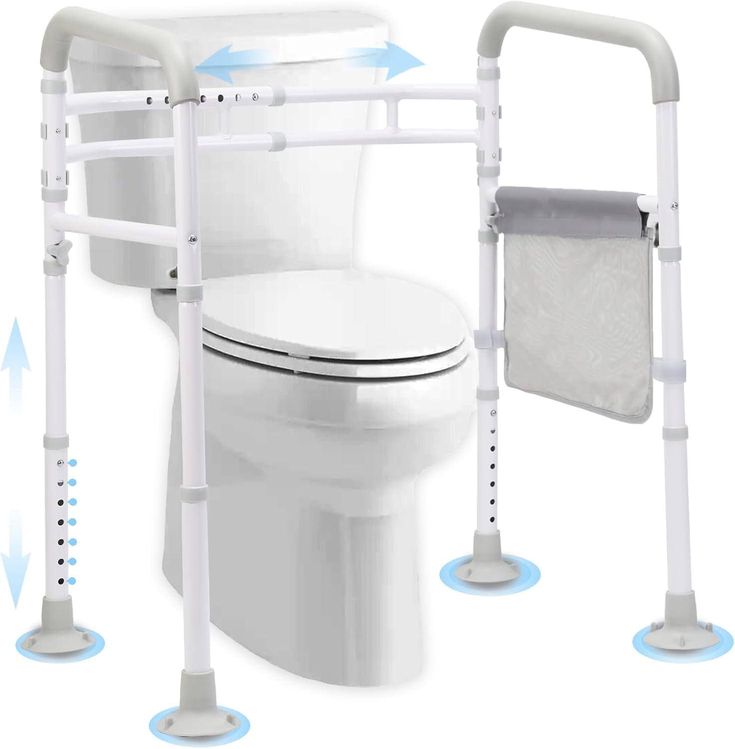Stand Alone Toilet Safety Rail - Adjustable Detachable Medical Toilet Safety Frame for Elderly ...