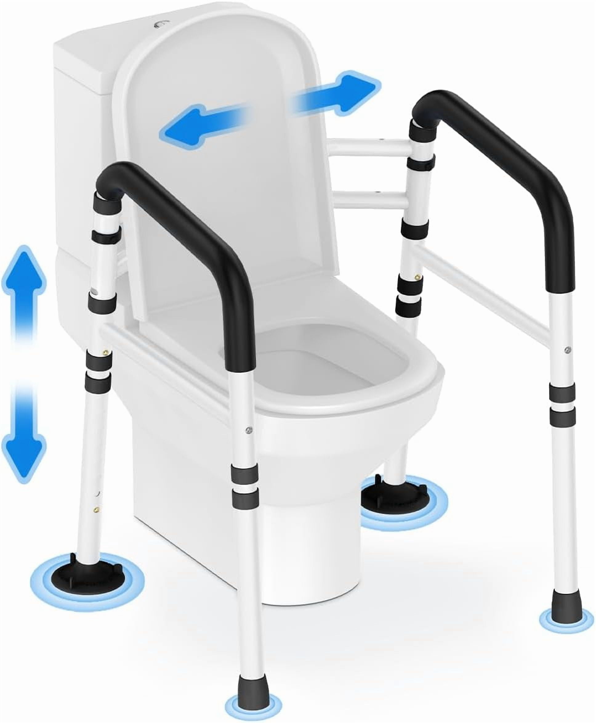 Stand Alone Toilet Safety Rail - Adjustable Width & Height Fit Any ...
