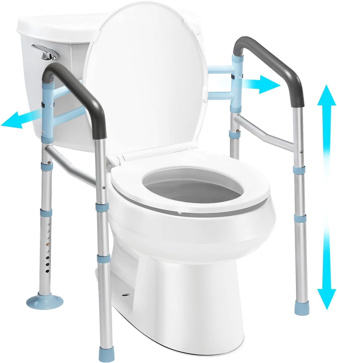 Stand Alone Toilet Safety Rail - Heavy Duty Medical Toilet Safety Frame for Elderly, Handicap ...