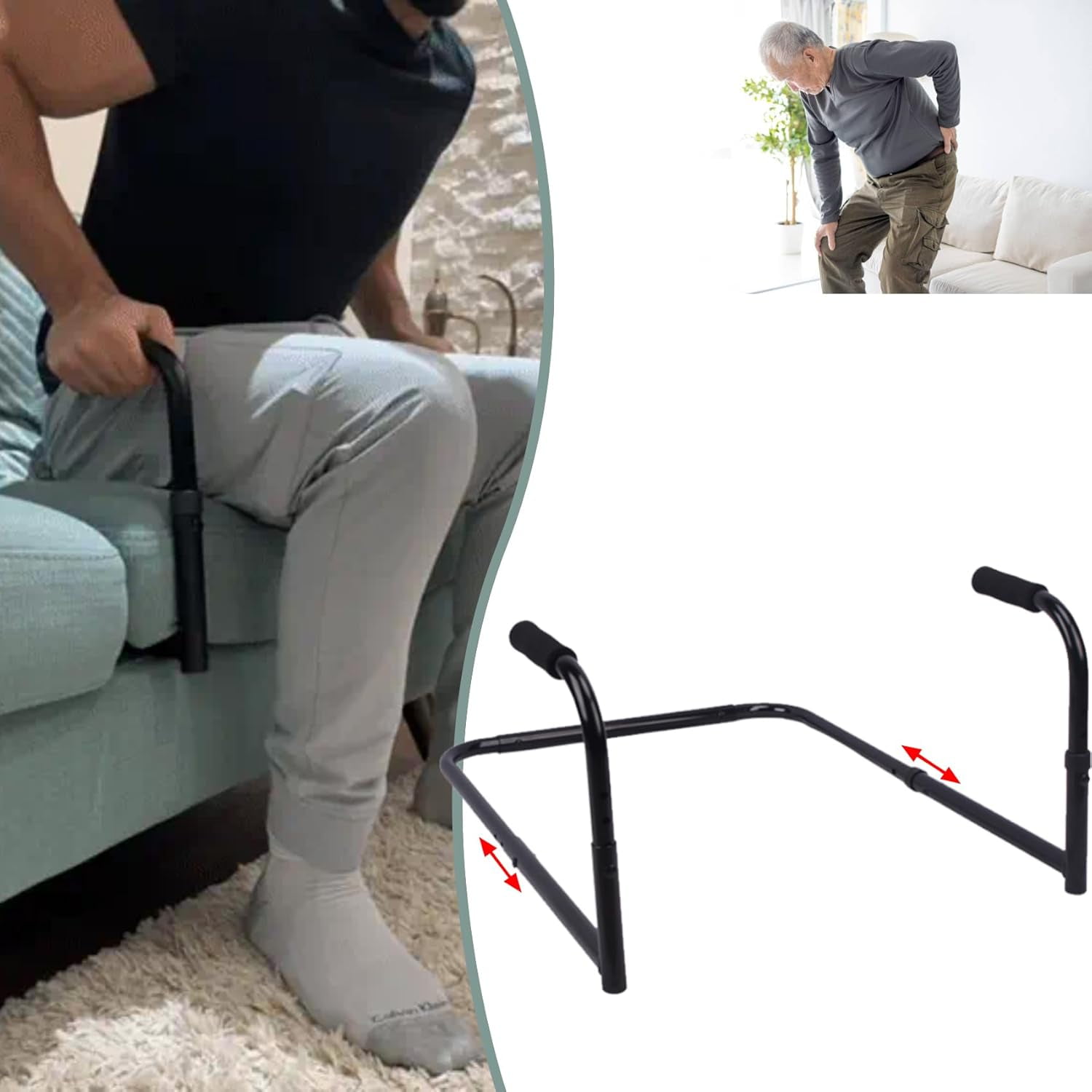 Stand up Assist- Mobility Standing Aid Rail, Grip and Go Stand up ...