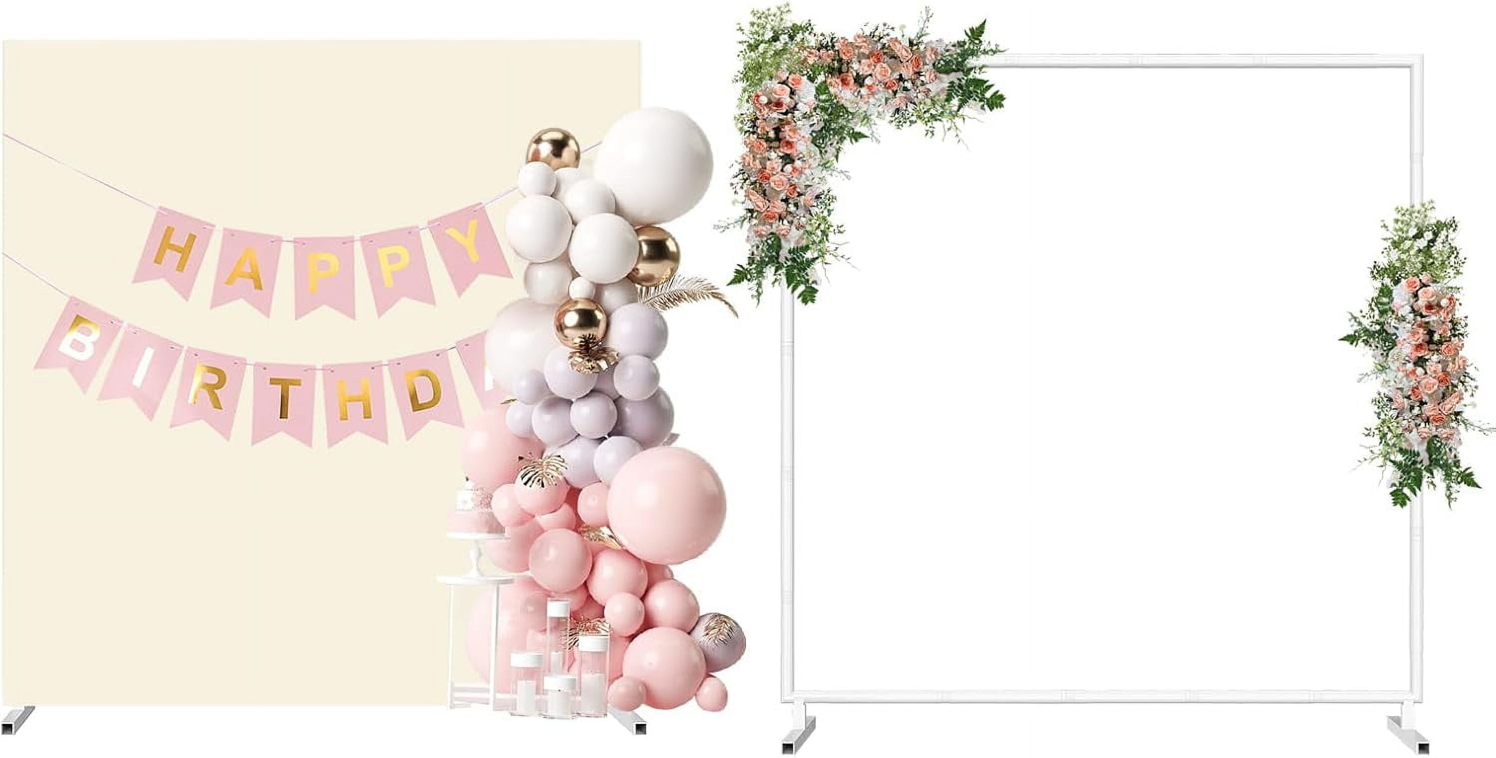 Stand and Cover Set(6.6ft), Spandex Fitted Stretchy White Square Cover ...