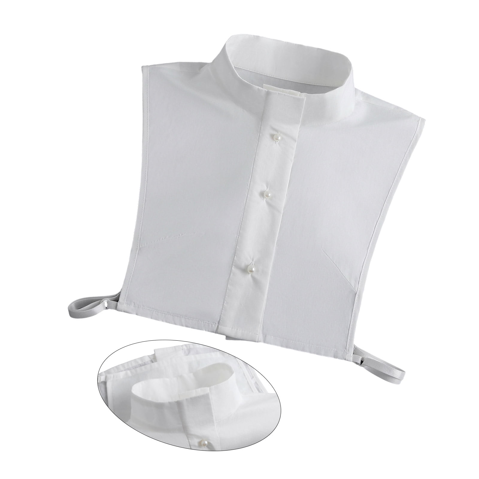 Stand False Collar for Women Elegant Detachable Pearl Button Faux ...