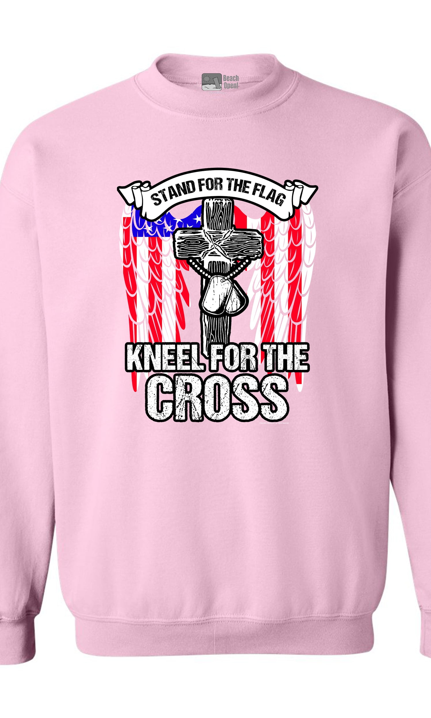 Stand For The Flag Kneel For The Cross Army Necklace DT Crewneck ...
