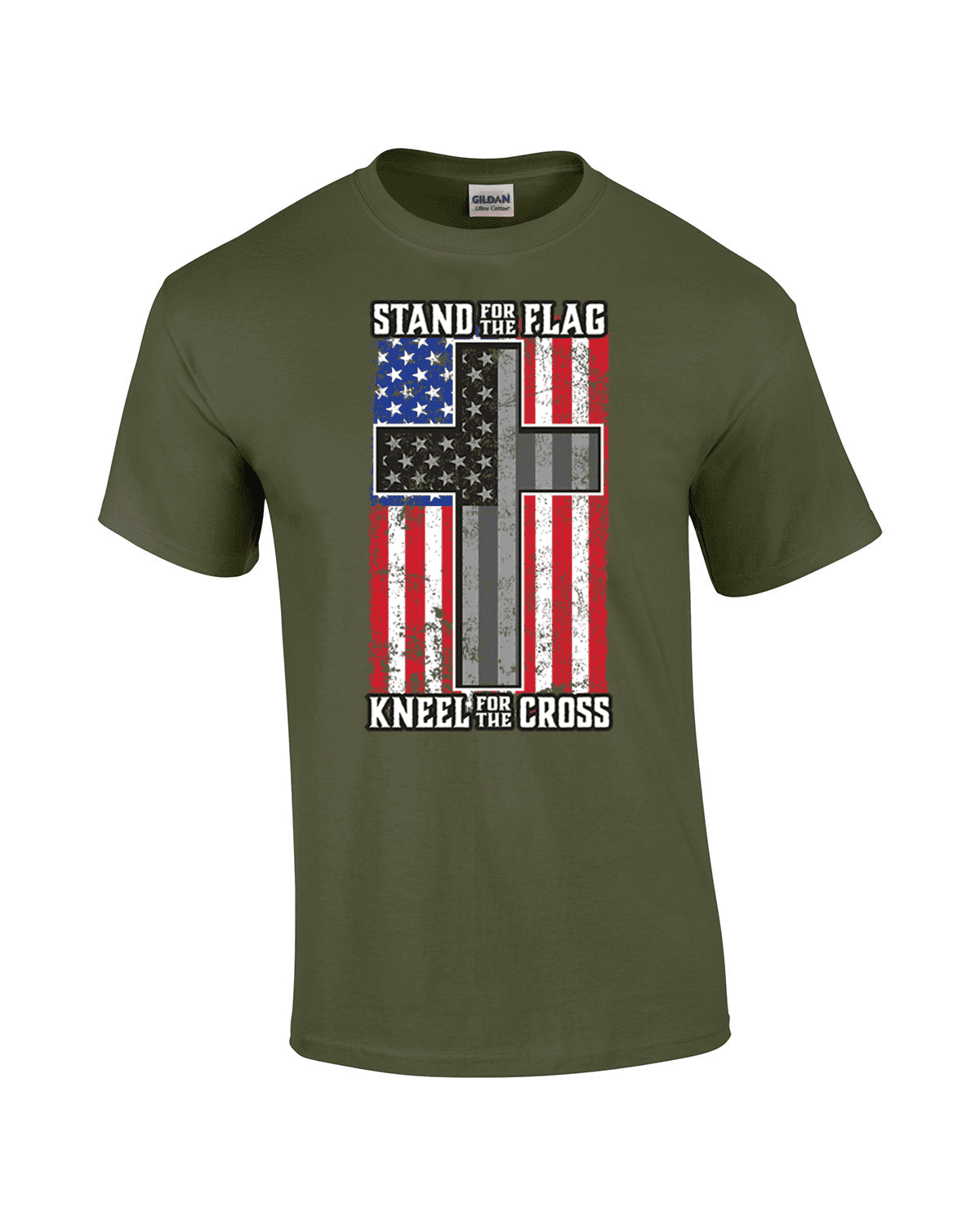 Stand For The Flag Kneel For The Cross Red White And Blue Tattered Flag ...