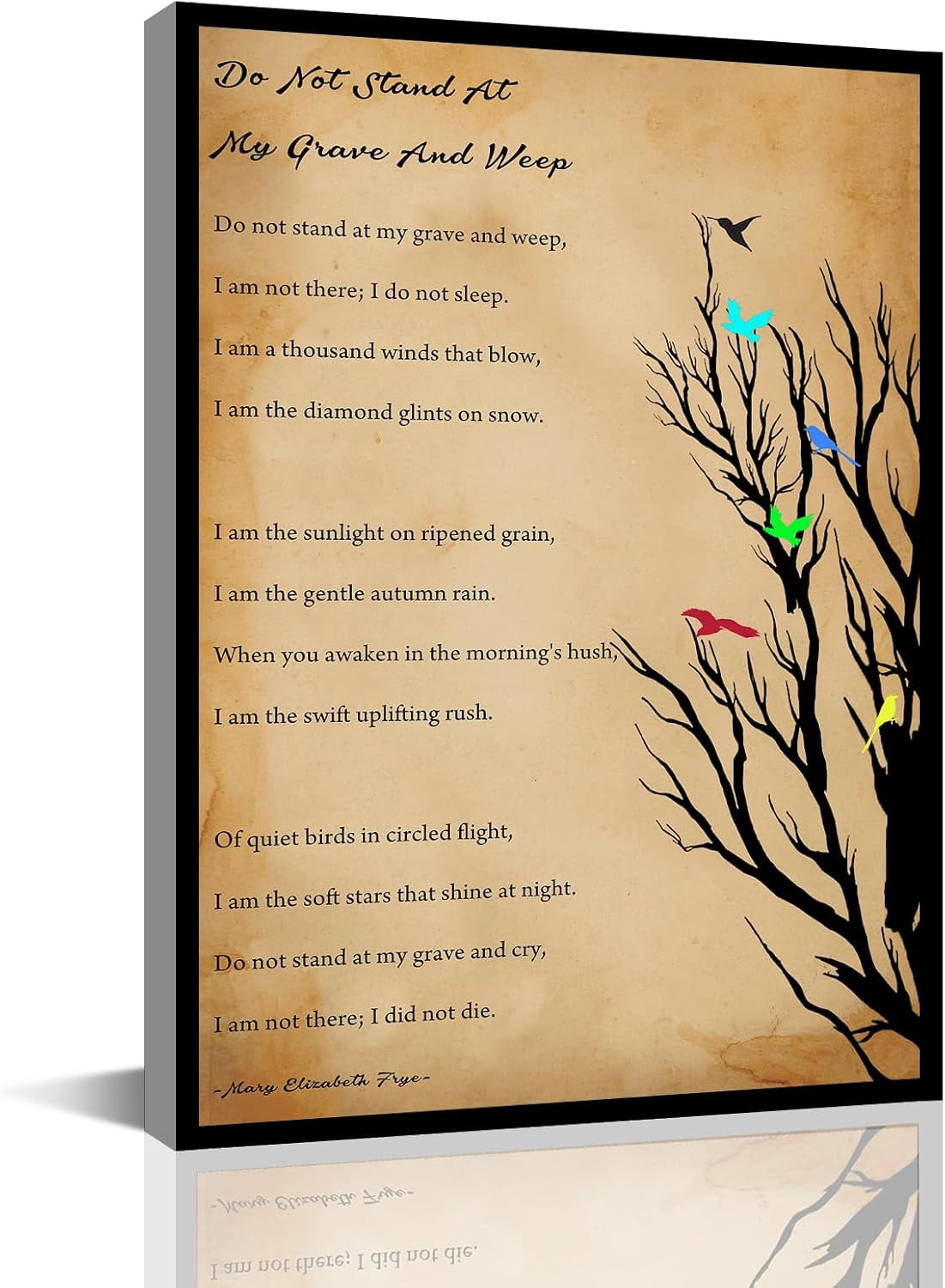Do Not Stand At My Grave And Weep Poem Wall Art Poem Poster Sympathy ...