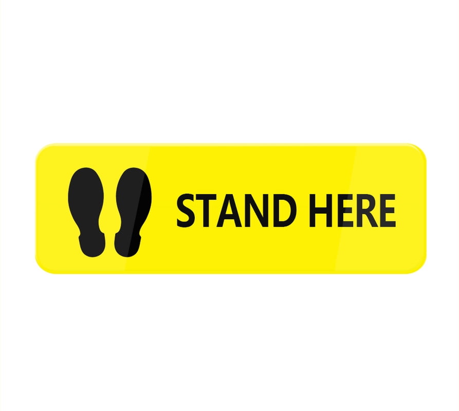 Stand Here Sign,Acrylic Sign Safety Informative Sign With Symbols Great ...