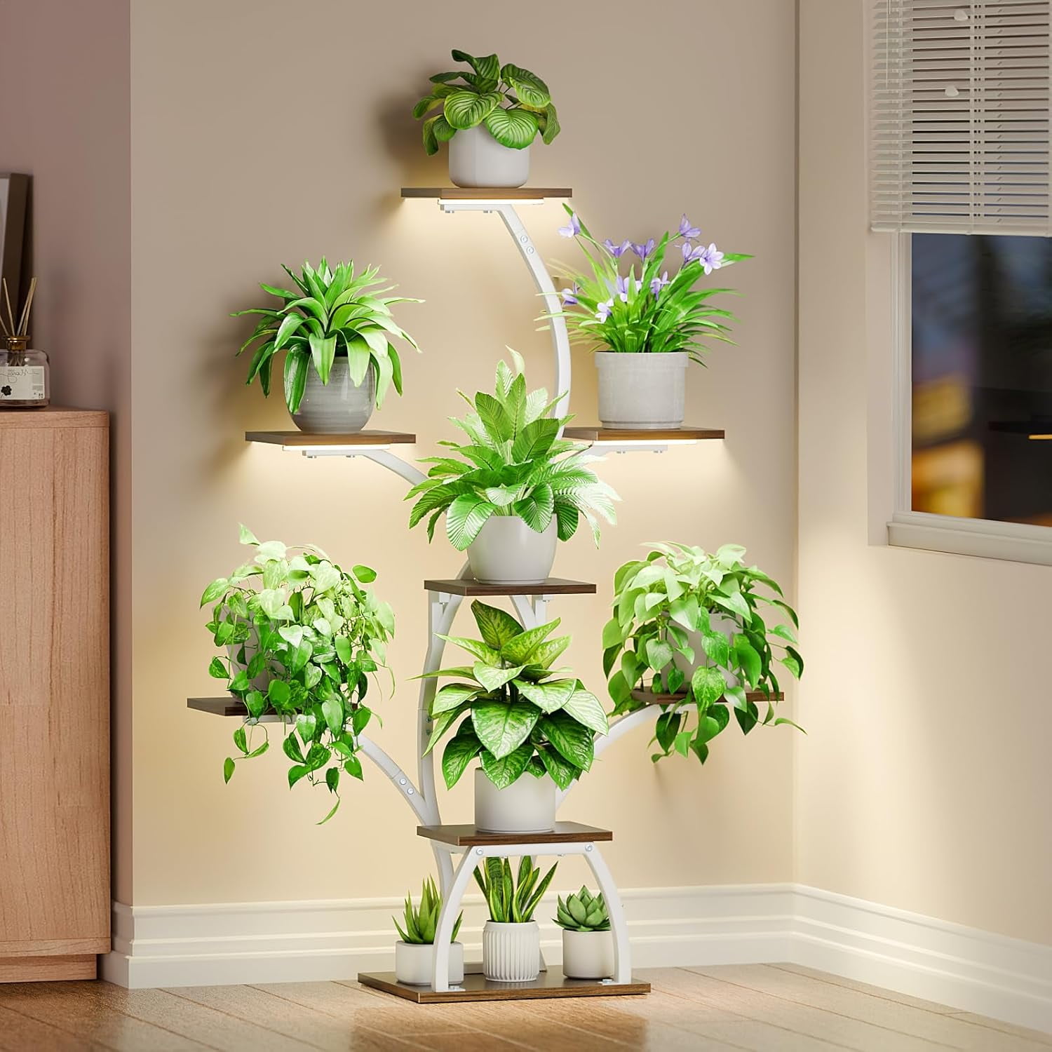 Stand Indoor with Grow Lights, 6 Tiered Shelf Indoor, 50" Corner Stands ...