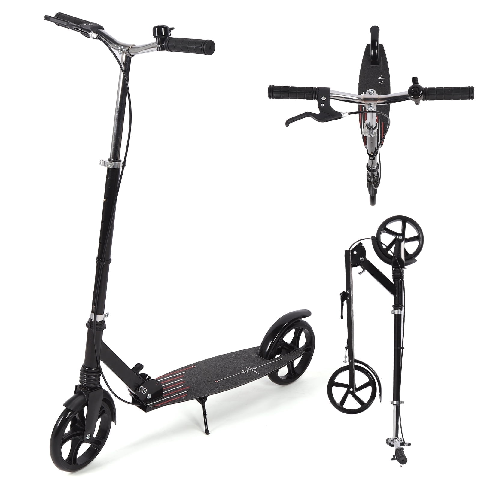 LDYSO Large Folding Kick Scooter for Adults Teens, Height Adjustable ...
