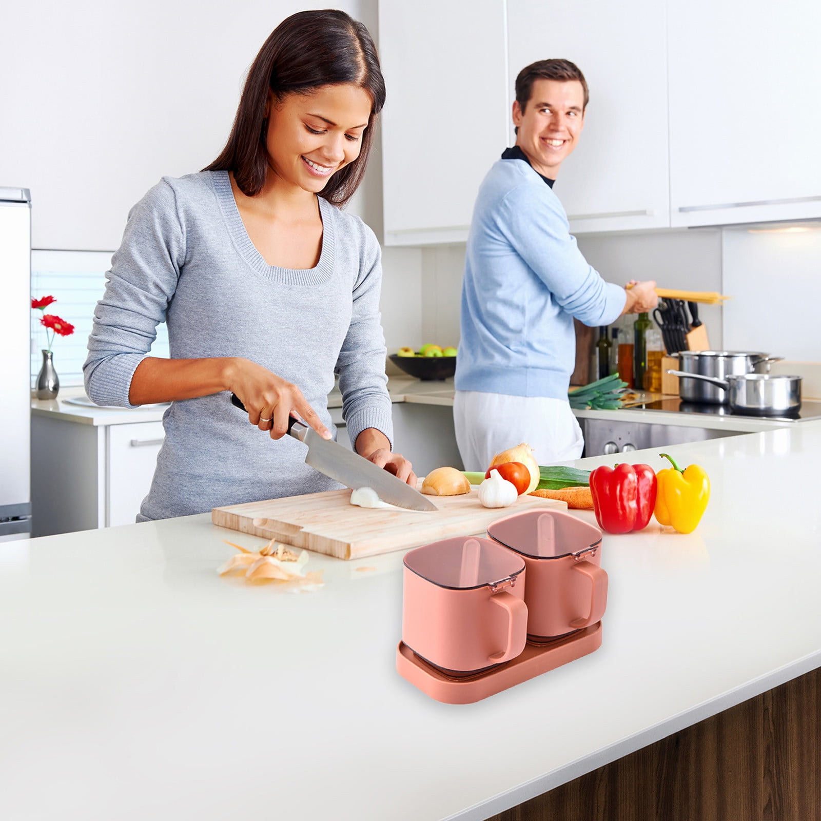 Stand Up Lid Spice Jar - 16oz Food Grade Plastic Seasoning Container ...