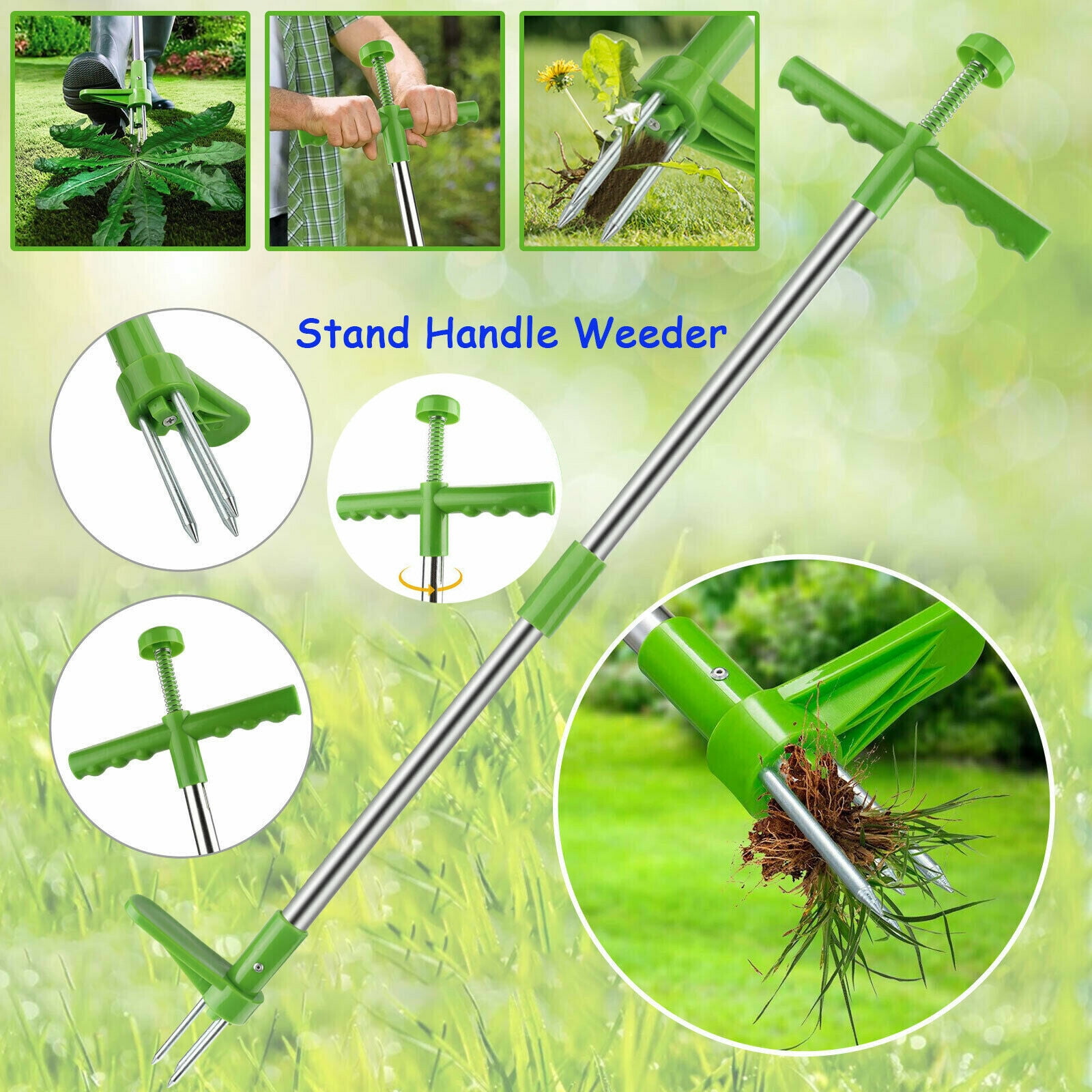 Stand Long Handle Weed Puller Weeder Garden Lawn Twister Plant Root ...