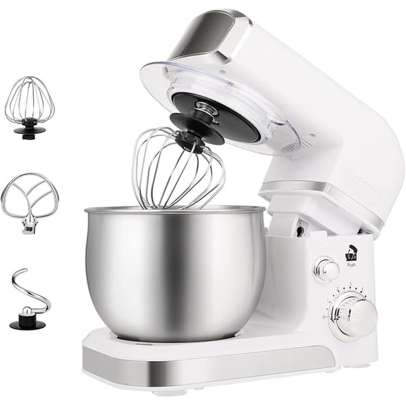 Stand Mixer, 6.5QT 10 Speeds Tilt-Head Electric Stand Mixer, 3-In-1 Kitchen Mixer with Bowl ...