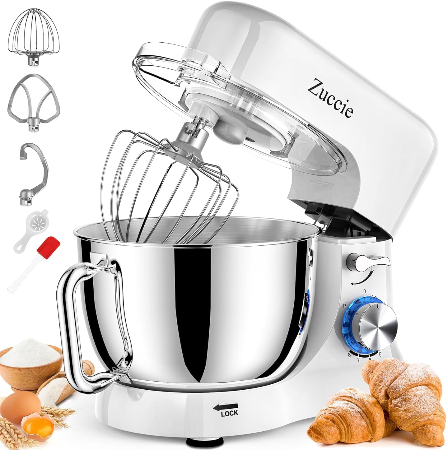 Stand Mixer, 4.8QT Kitchen Electric Stand Mixer, 380W Motor Power Food ...
