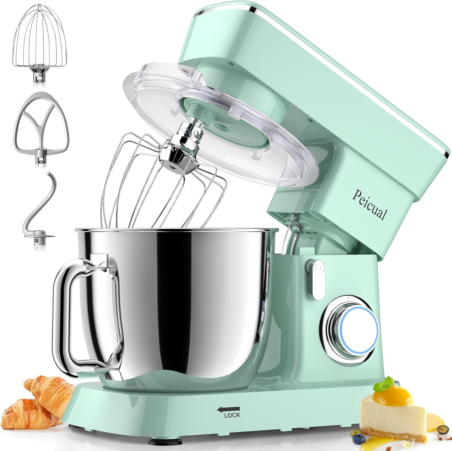 Stand Mixer, 5.5QT 10+P Speed Tilt-Head Kitchen Electric Mixer, Food ...
