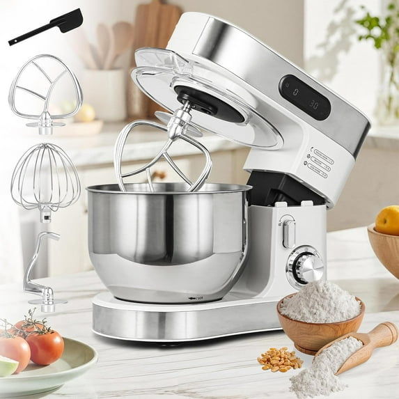 Stand Mixer, 5.8 QT Electric Food Mixer with 600W Pure Copper Motor, 6 ...