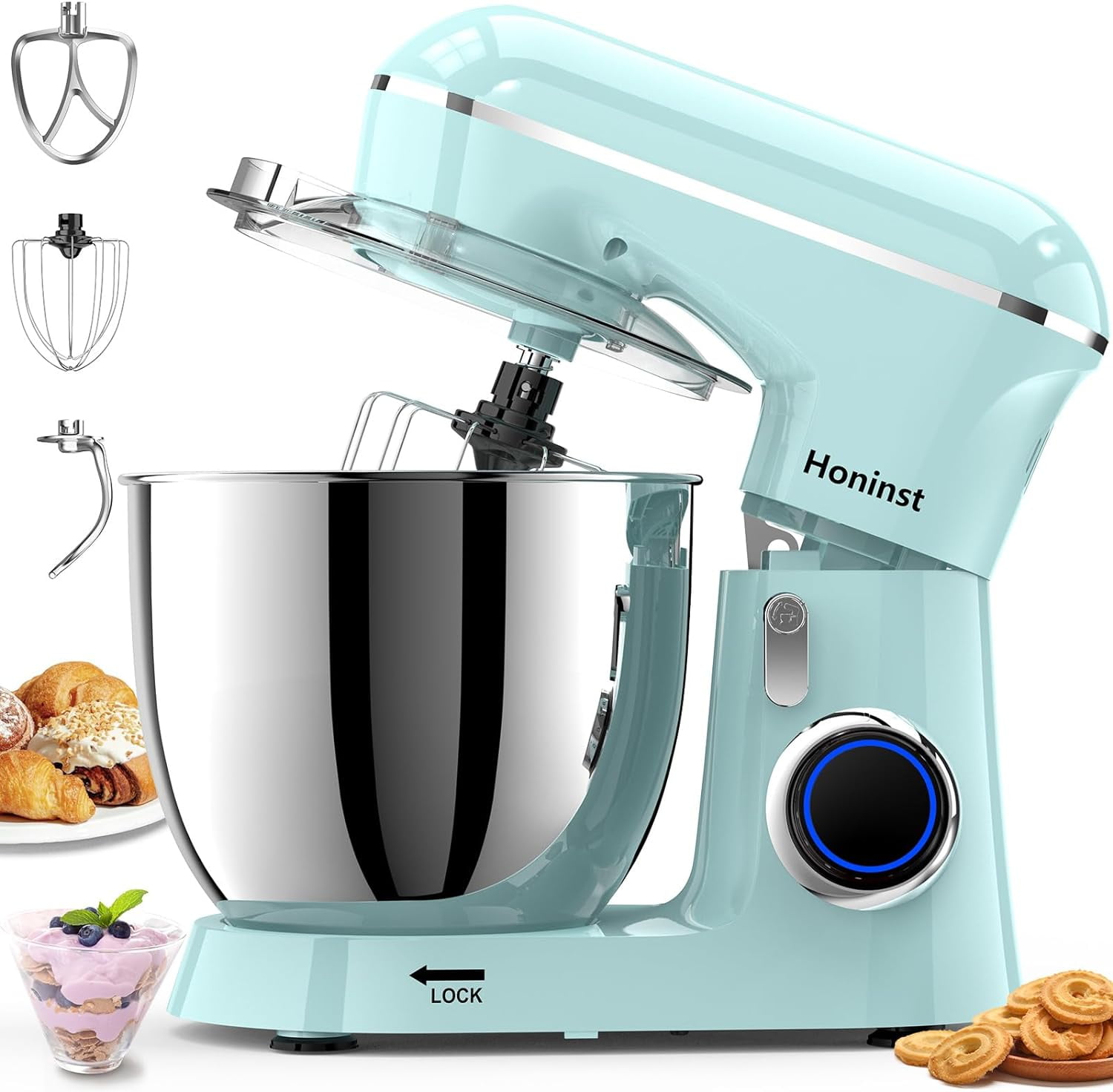 Stand Mixer, 6.5QT 10-Speed Tilt-Head Electric Stand Mixer, 3-In-1 ...