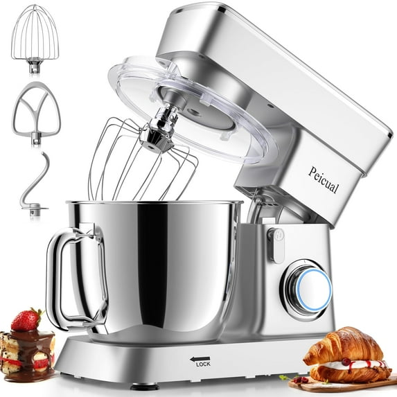 Stand Mixer, 6QT 10+P Speed Tilt-Head Kitchen Electric Mixer, Food ...