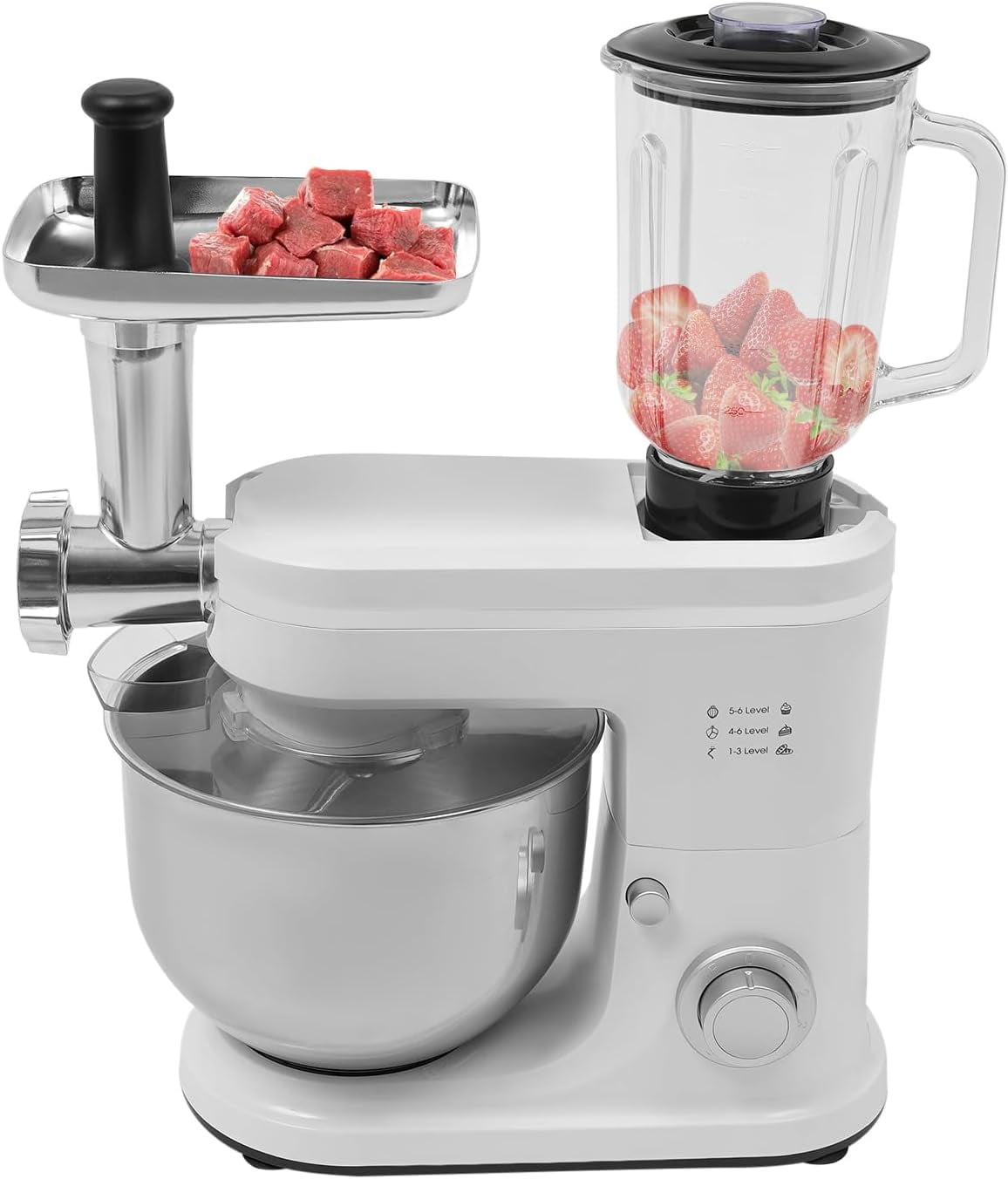 Stand Mixer, 7 Speed Kitchen Electric Mixer Food Processor, 6.34QT ...