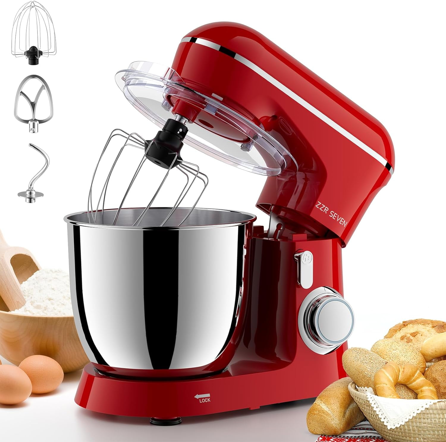 Stand Mixer, Dough Mixer, Cake Mixer, Kitchen Mixer with Bowl SS 5.5 QT ...